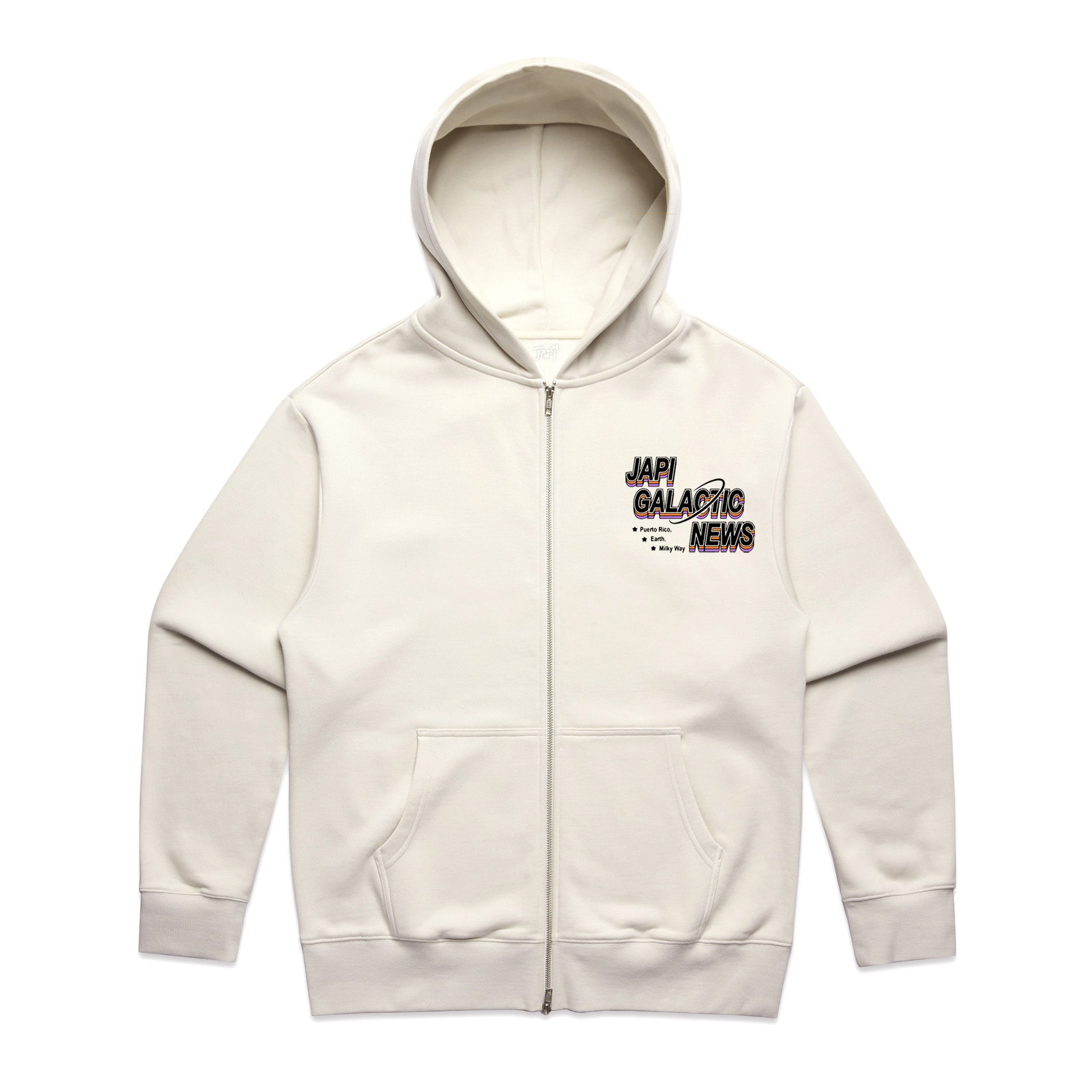 Galactic News Zip Hoodie – Japi No Worries